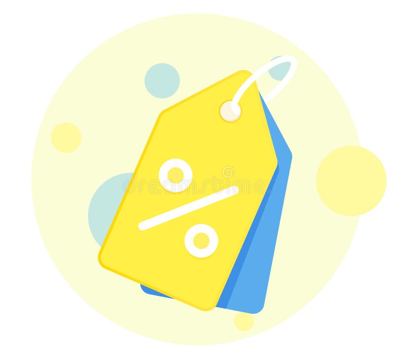 Discount Percent Tag Icon ,yellow Price Tag in a Circle, Vector Stock ...