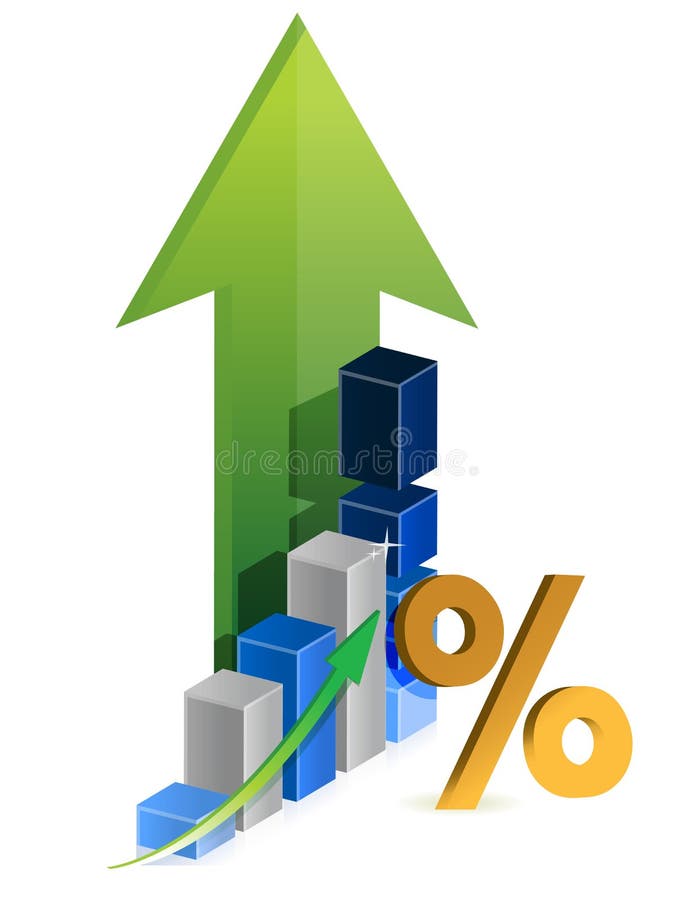 Graph and Discount Percentage Stock Illustration - Illustration of data ...