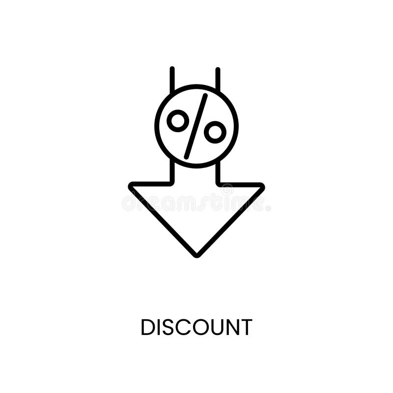 Discount, Percentage Sign on Down Arrow Line Icon Vector Stock ...
