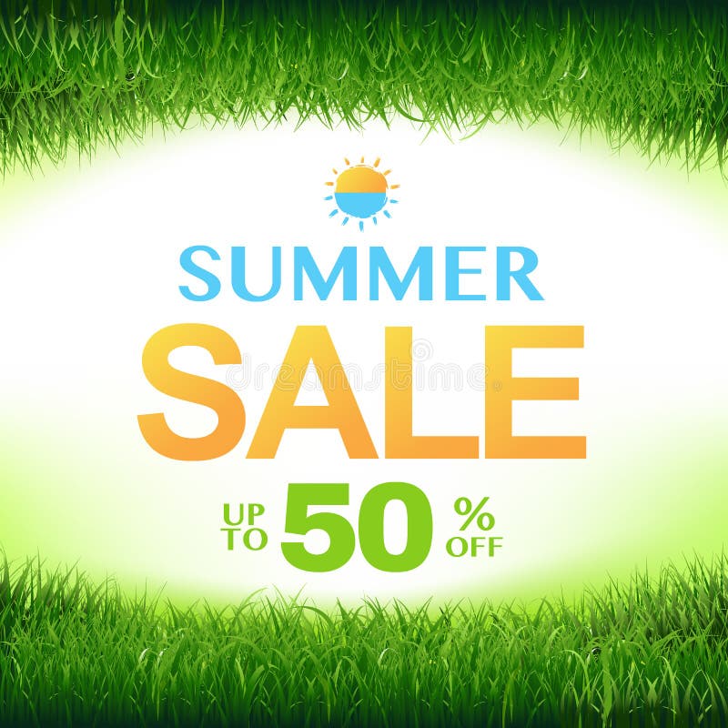 Green Discount Figures in Grass. Vector Stock Vector - Illustration of ...