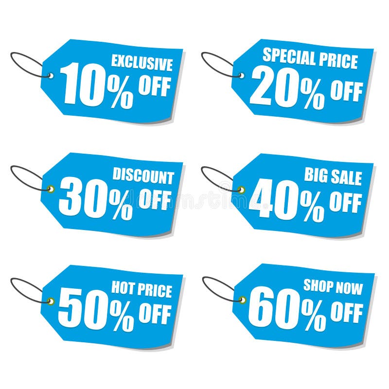 Discount Price Labels on White Background Stock Illustration ...