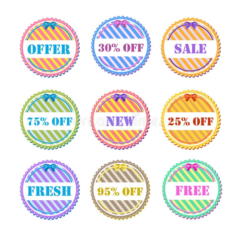 Discount price tags stock vector. Illustration of clearance - 40182397