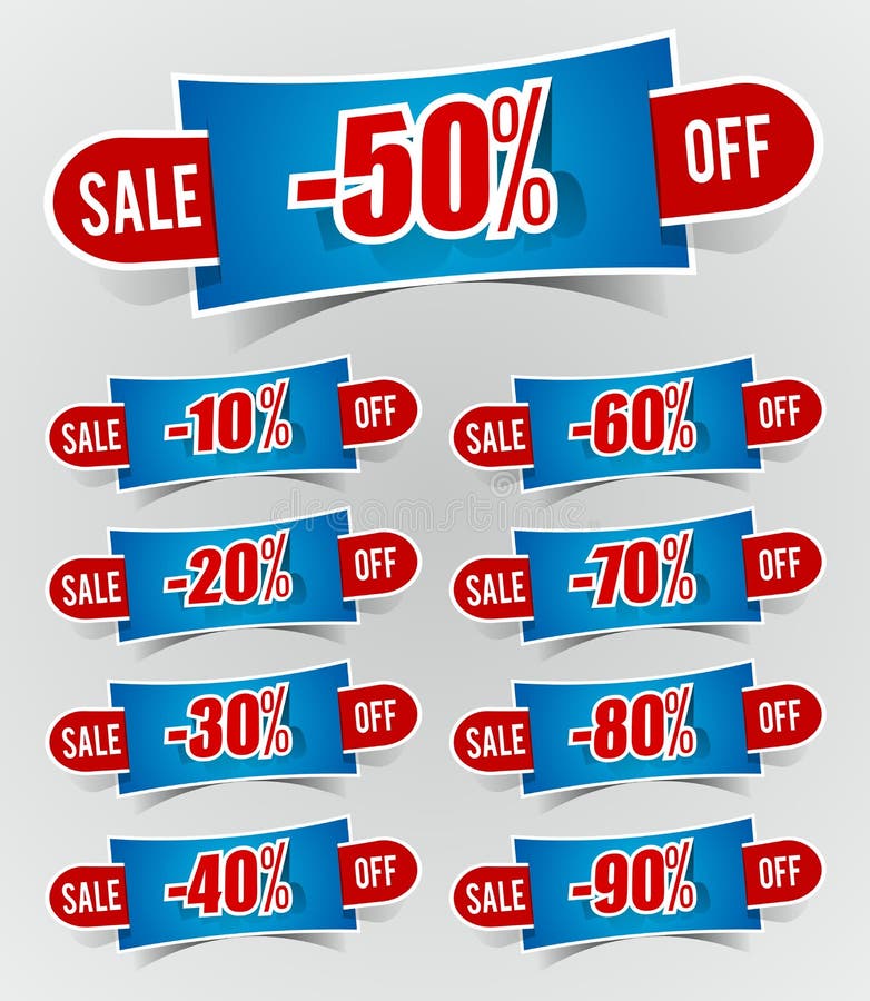 Discount prices Stickers stock vector. Illustration of business - 40769287