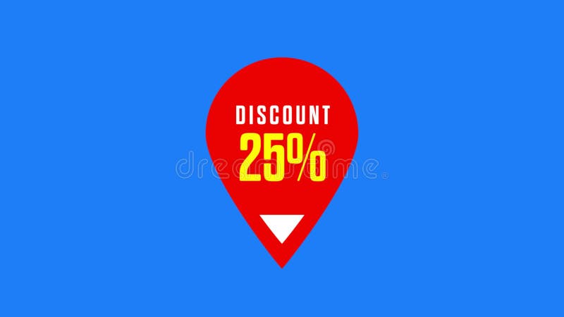 25 Discount Red Badge Vector on Dark Blue Background Animation Stock ...
