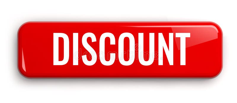 Discount Red Button Isolated on White Stock Illustration - Illustration ...