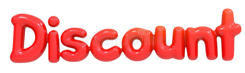 Discount Red Font 3D with White Background Stock Illustration ...