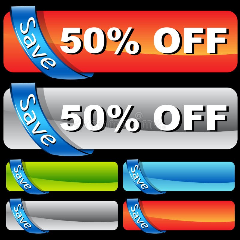 Discount Ribbon Bar Set stock vector. Illustration of eps10 - 14267400