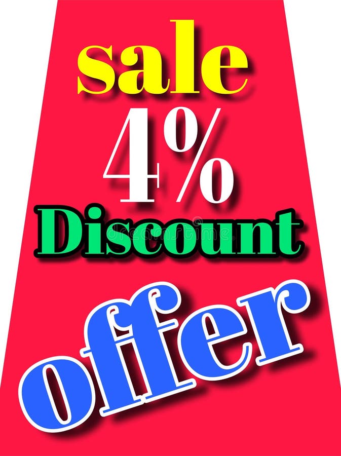 4 Discount Sale Offer Illustration Banner Board Stock Illustration ...