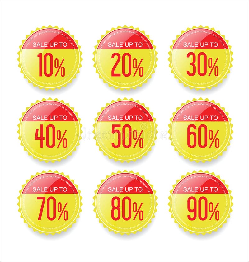 Discount Sale Stickers Collection Stock Illustration - Illustration of ...