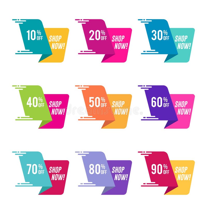 Discount Sale Symbol Element with Modern Colorful Shape Design Stock ...