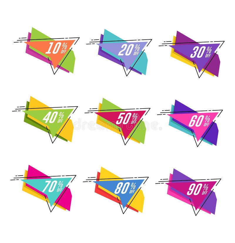Discount Sale Symbol Element with Modern Colorful Shape Design Stock ...
