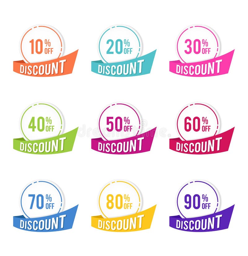 Discount Sale Symbol Element with Modern Colorful Shape Design Stock ...