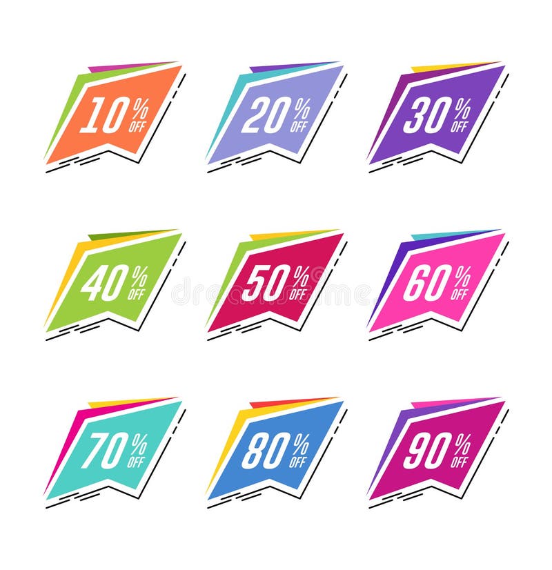 Discount Sale Symbol Element with Modern Colorful Shape Design Stock ...