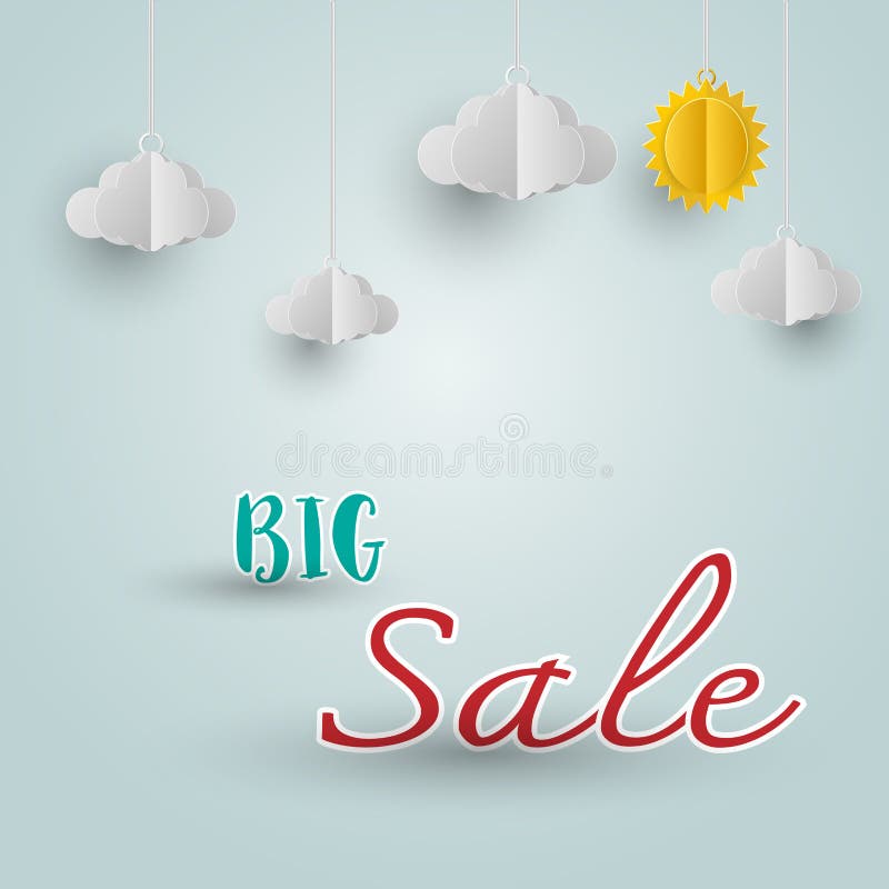 Discount Sales Concept on a Blue Background Illustration. Stock Vector ...