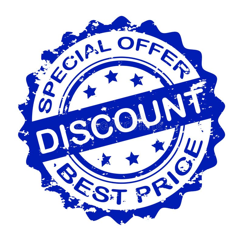 Blue Discount Rubber Stamp Internet Sign On White Background Stock ...