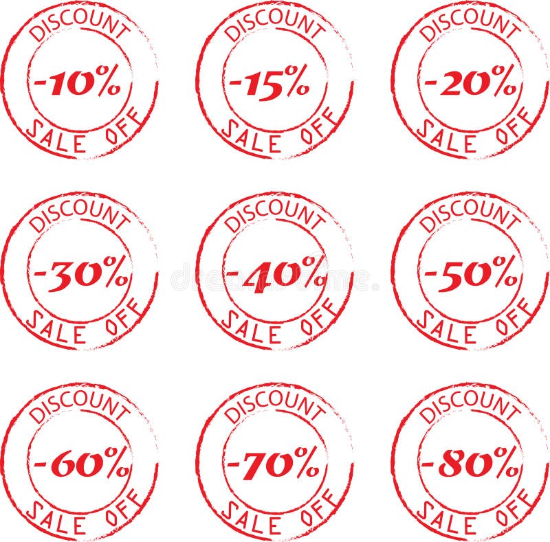 Discount Stamps Set Vector Illustration Stock Vector - Illustration of ...