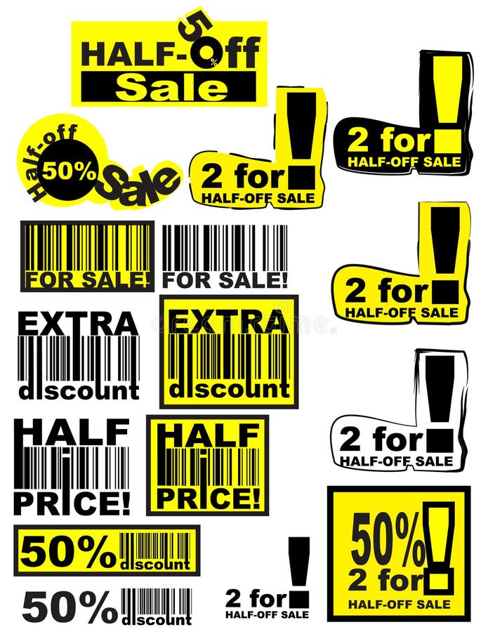 Half price sale stickers. stock vector. Illustration of baloon - 15970506