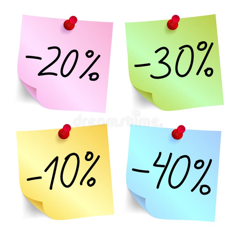 Discount on Sticky Note Paper Stock Vector - Illustration of discount ...