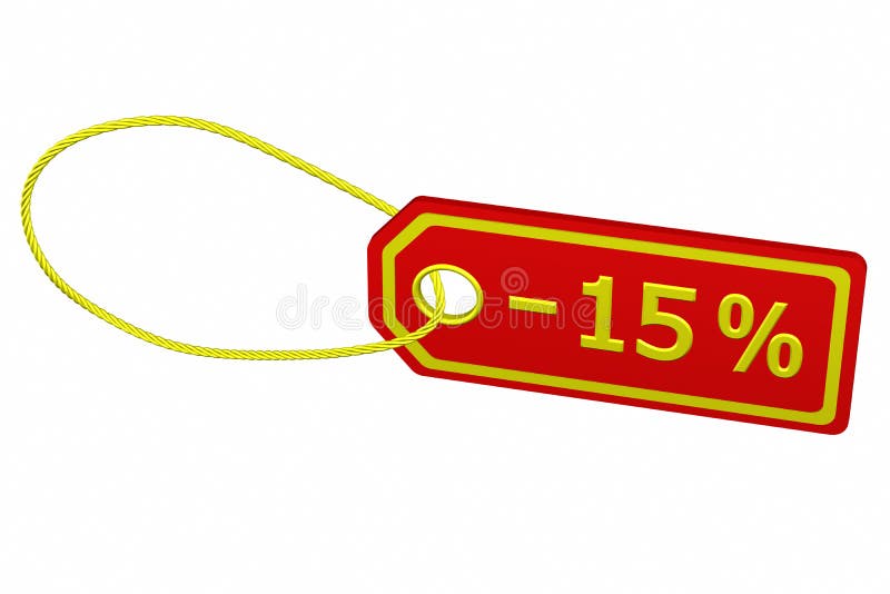Discount - 15 Tag. 3D Rendering. Stock Illustration - Illustration of ...