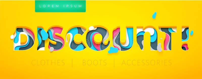 Discount Tag Design Template in Paper Art Carving Style Stock ...