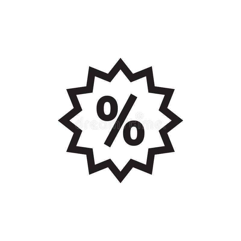 Discount Tag Icon Design. Percent Sign in Star Shape. Vector ...