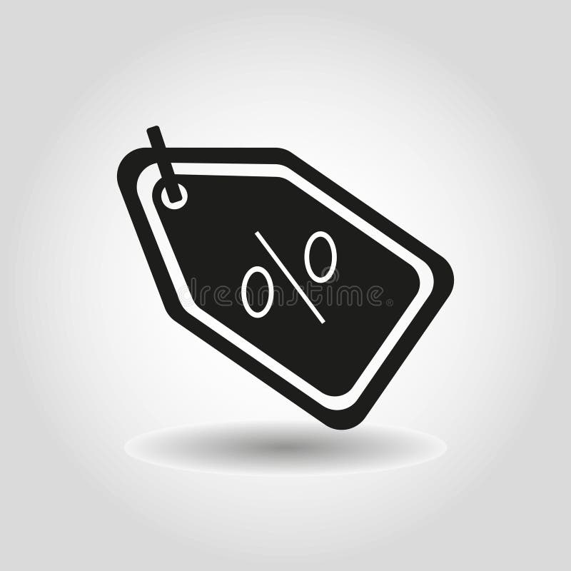 Discount Tag Icon. Percent Symbol. Black Vector Illustration. Grey ...