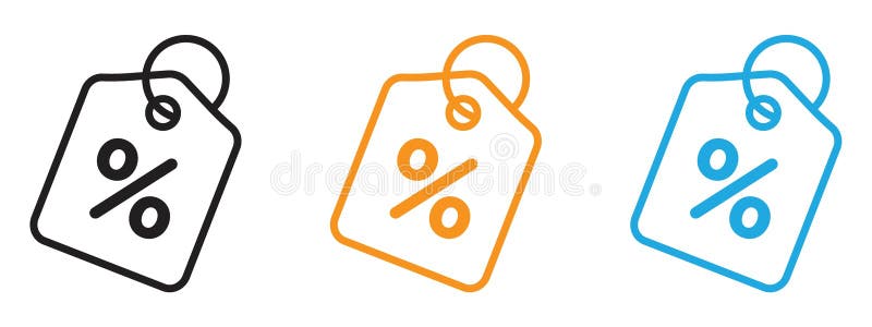Discount Tag Icon Thin Line Illustration Set Stock Vector ...