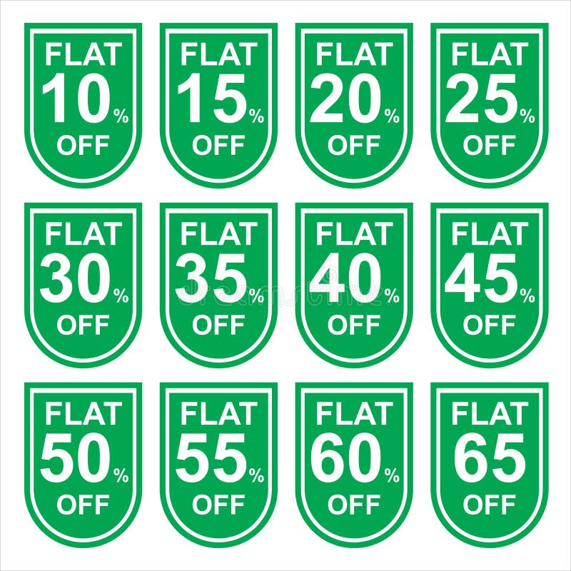 Different Flat Discount Set, Tags, Stickers and Banner. Stock Vector ...