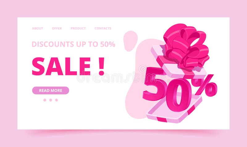50 Discount Template for Discount and Website in Realistic Style.Vector ...