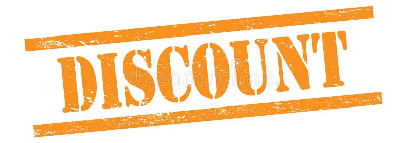 DISCOUNT Text on Orange Grungy Lines Stamp Stock Illustration ...