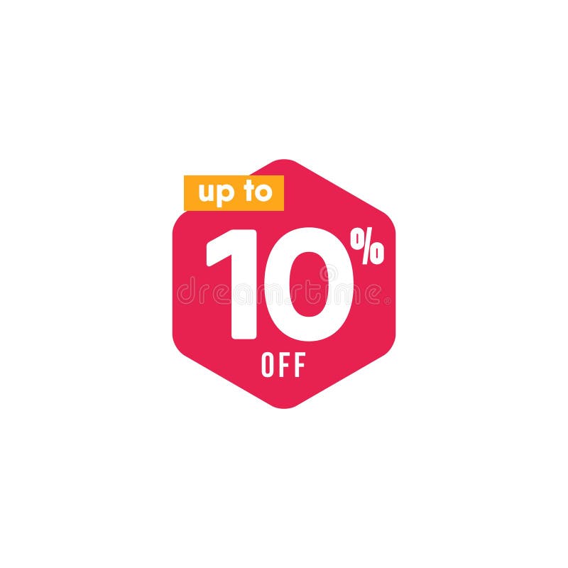 Discount Up To 10 Off Label Vector Template Design Illustration Stock ...