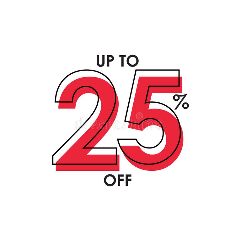 Discount Up To 25 Vector Template Design Illustration Stock Vector ...