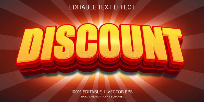 Discount Vector Text Effect with Modern Style Design Stock Vector ...