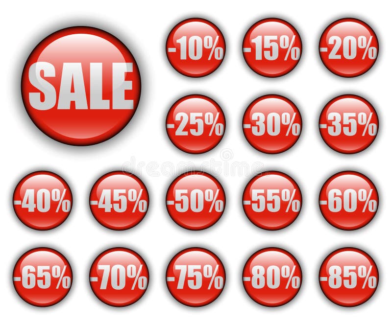 Discount web buttons stock vector. Illustration of sale - 5126524