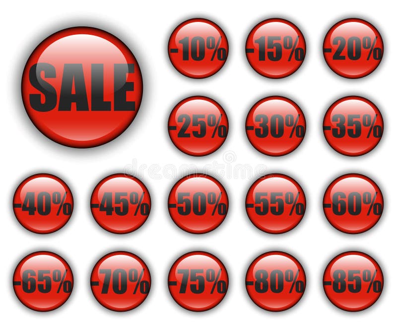Discount web buttons stock vector. Illustration of sale - 5126524