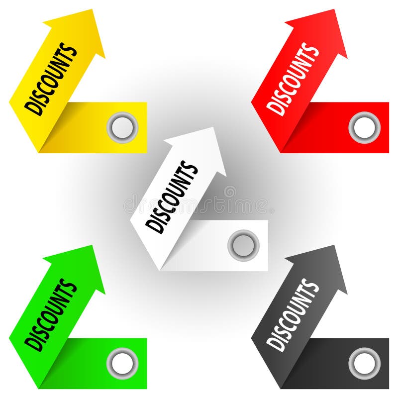 Discounts arrow banner set stock vector. Illustration of black - 91020482