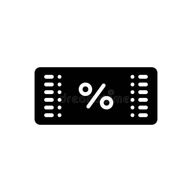 Voucher Solid Fill Outline Icon Design Illustration. Media Control ...