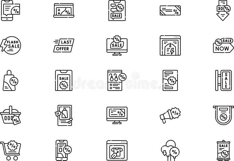 Discounts and Offers Icons Collection is a Vector Illustration with ...
