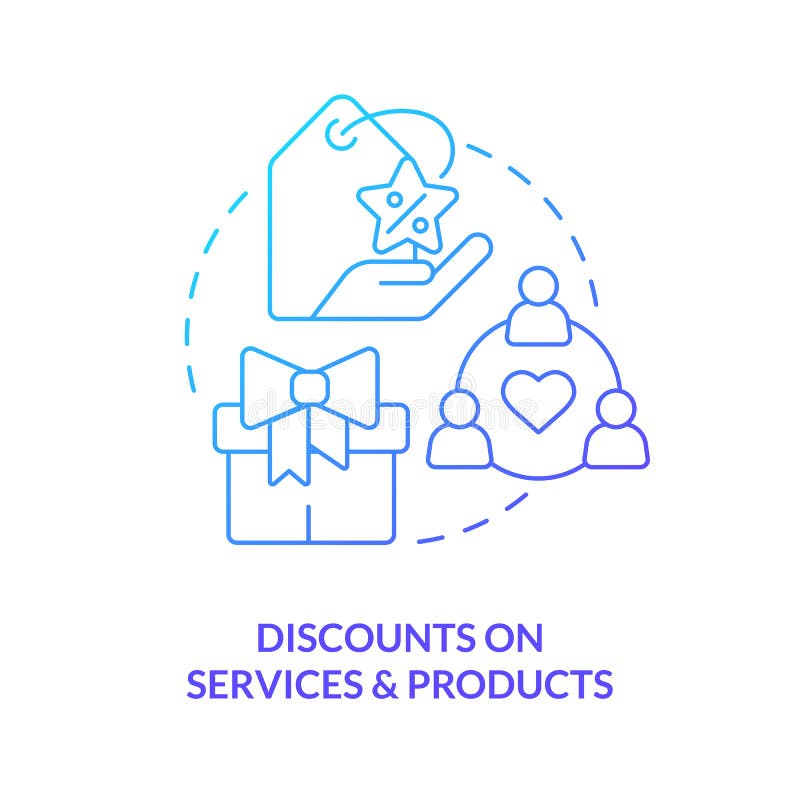 Discounts on Services and Products Blue Gradient Concept Icon Stock ...