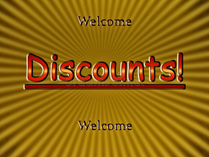 Discounts - Welcome! stock illustration. Illustration of commercial ...