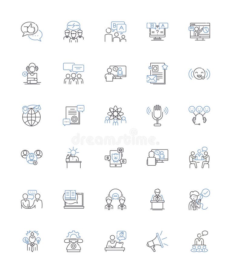 Discourse Line Icons Collection. Dialogue, Interaction, Conversation ...