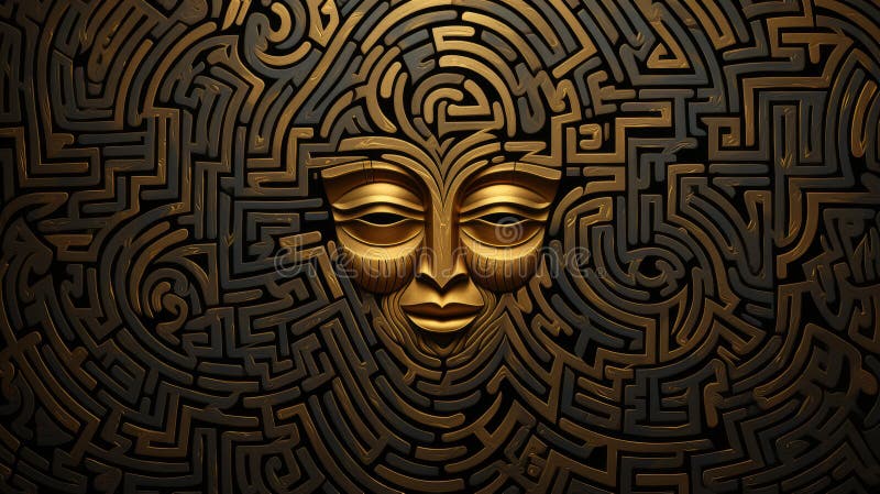 Discover an Abstract Labyrinth Design with Flat Texture and Twisting ...