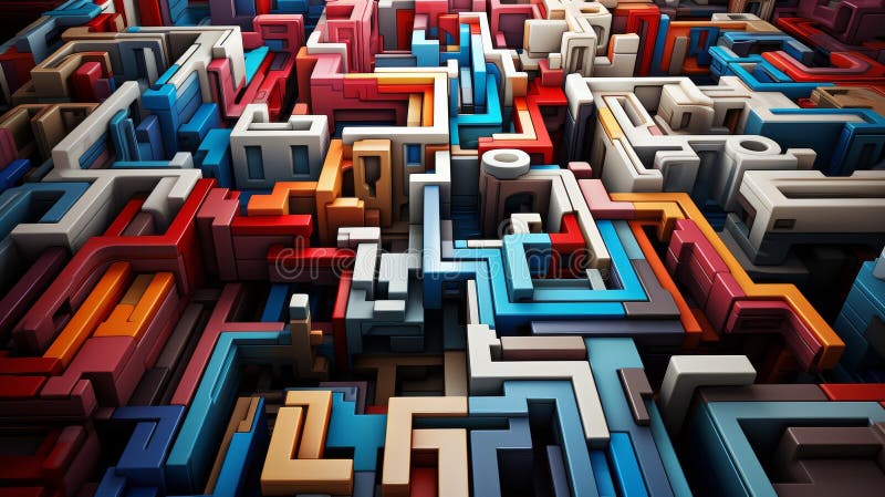 Discover an Abstract Labyrinth Design with Flat Texture and Twisting ...