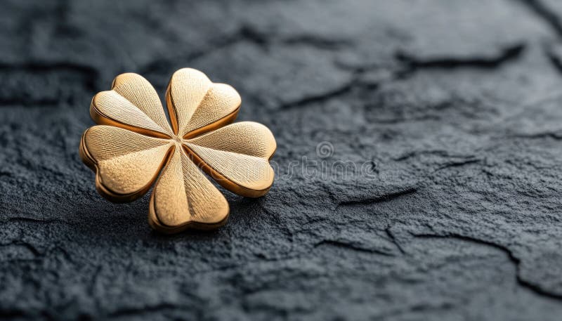 Discover the Allure of a Metallic Four-leaf Clover Charm on a Textured ...