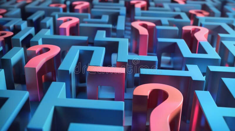 Discover Answers in a Maze of Question Marks Stock Image - Image of ...