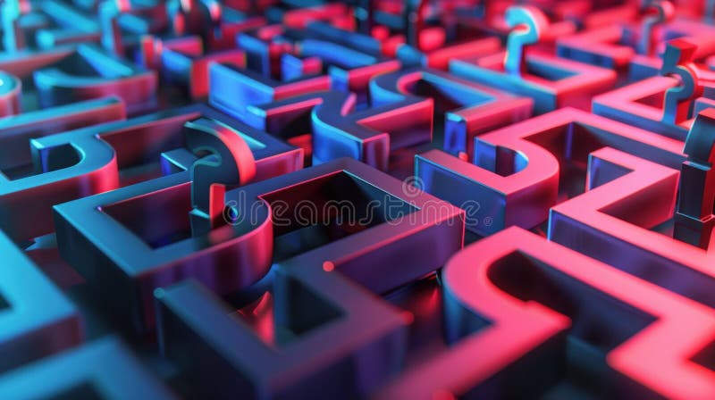 Discover Answers in a Maze of Question Marks Stock Image - Image of ...