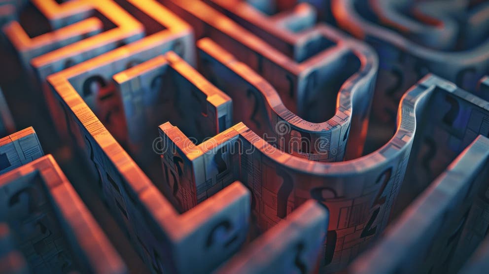 Discover Answers in a Maze of Question Marks Stock Photo - Image of ...