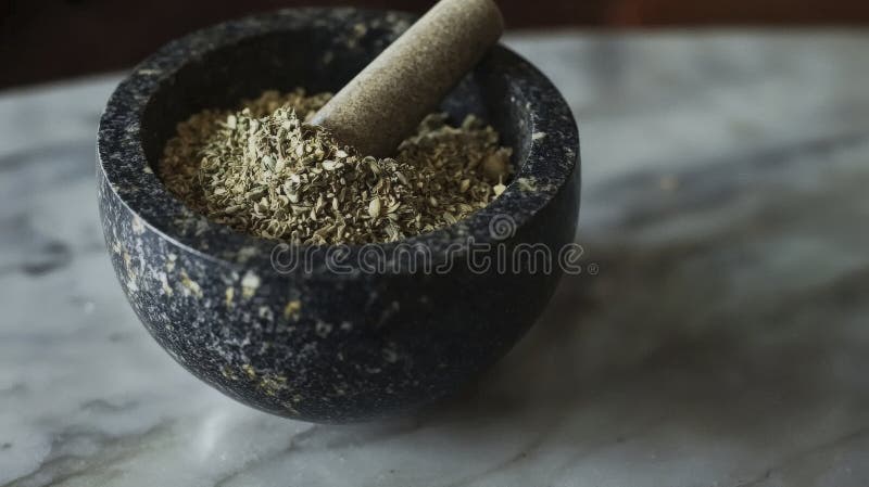 Herbal Grinding Action Kitchen Photography Indoor Close-up Culinary ...