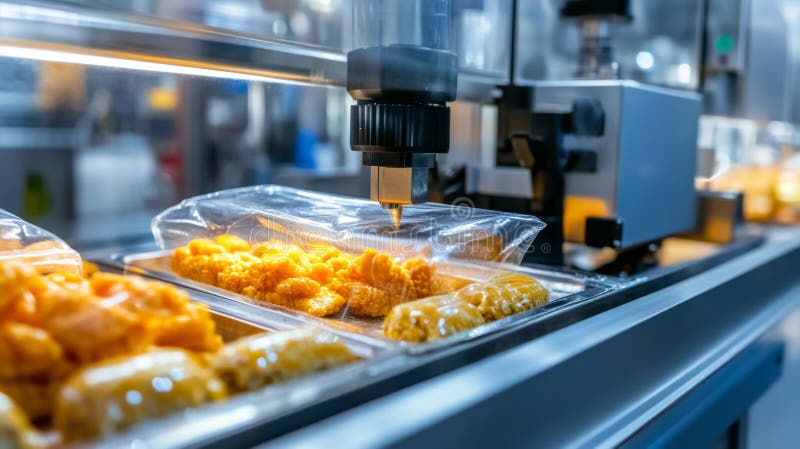 Automated Packaging Machine for Ready To Eat Meal Preparation Stock ...