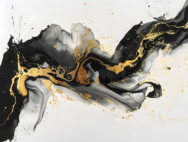 Discover the Beauty of Abstract Painting with Black Stock Illustration ...